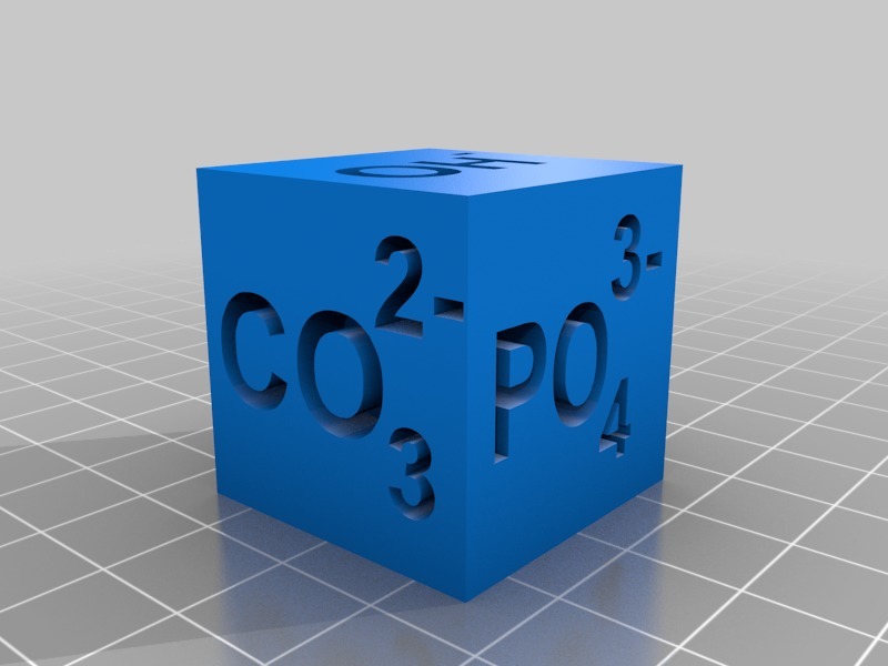 Chemistry Ion Dice (Chemical, Ion Cubes) by Bires | Download free STL ...