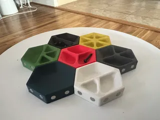 Hexagonal Token Bins with Magnets by Friedmutant | Download free STL ...