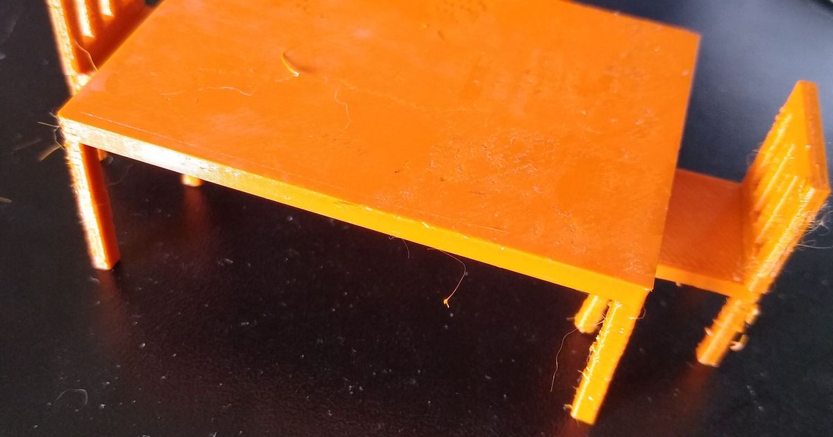 Tiny Table and Chairs by Minifig3D | Download free STL model ...