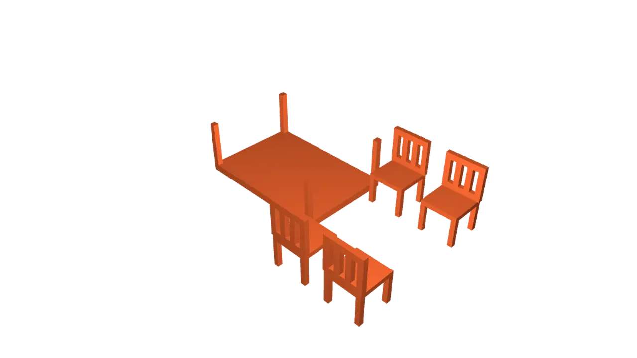 Tiny Table and Chairs by Minifig3D | Download free STL model ...