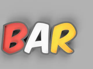 BAR LED Sign / Schild by Miidazz | Download free STL model | Printables.com