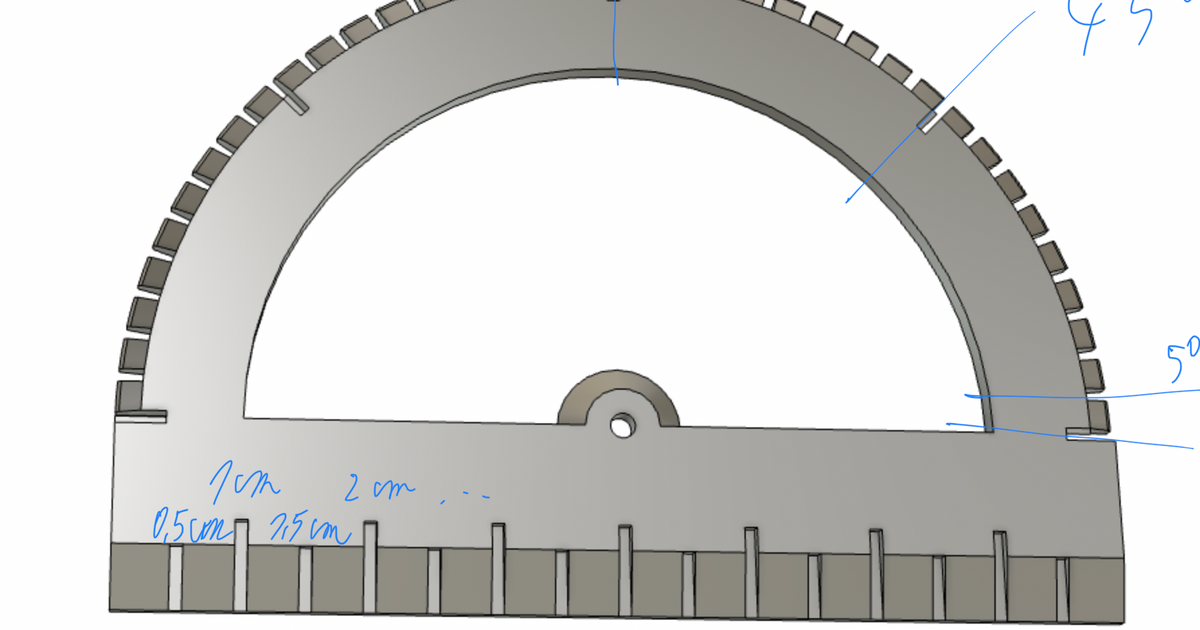 minimalistic ruler+protractor by Paťas | Download free STL model ...