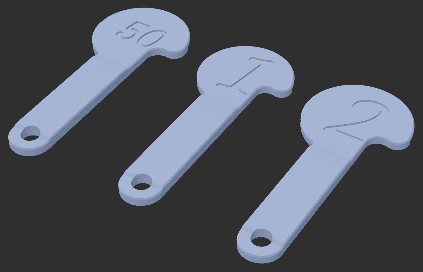 Removable trolley Euro coin keys by Calamity Lime | Download free STL ...