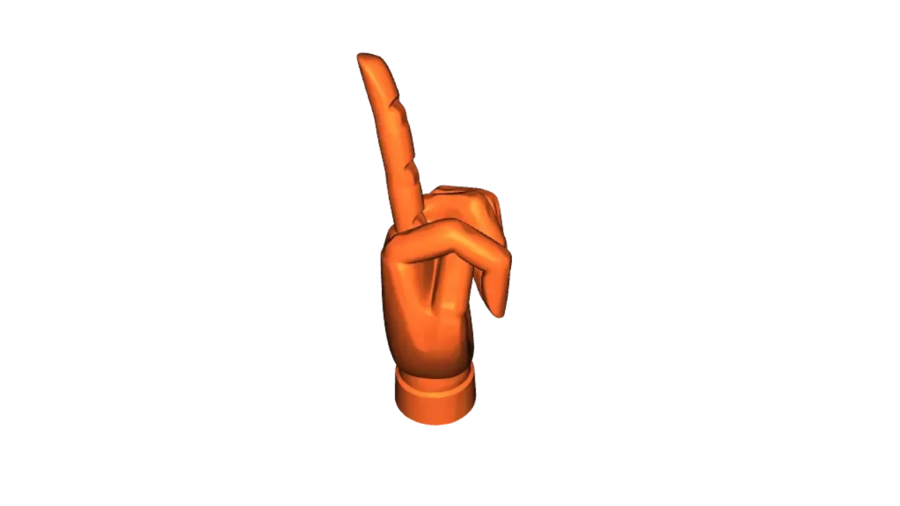 Hand with middle finger by Vanhooren Franky | Download free STL model ...