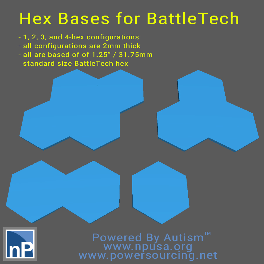 BattleTech Hex Bases por np-dev | Descargar modelo STL gratuito ...