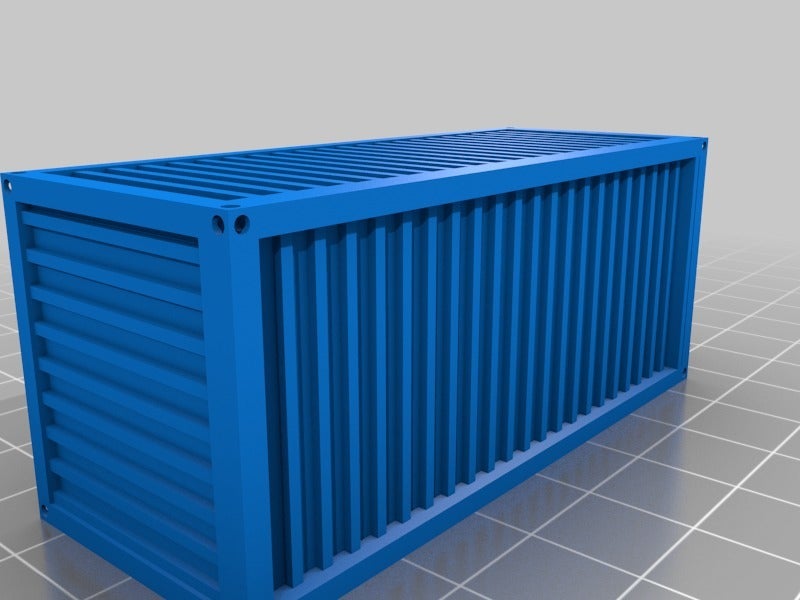 20 feet container w/ base plate for HO model train - remix by ohuf ...