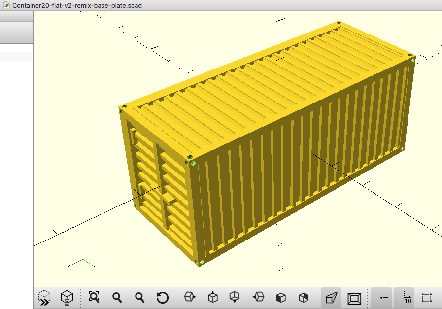 20 feet container w/ base plate for HO model train - remix by ohuf ...