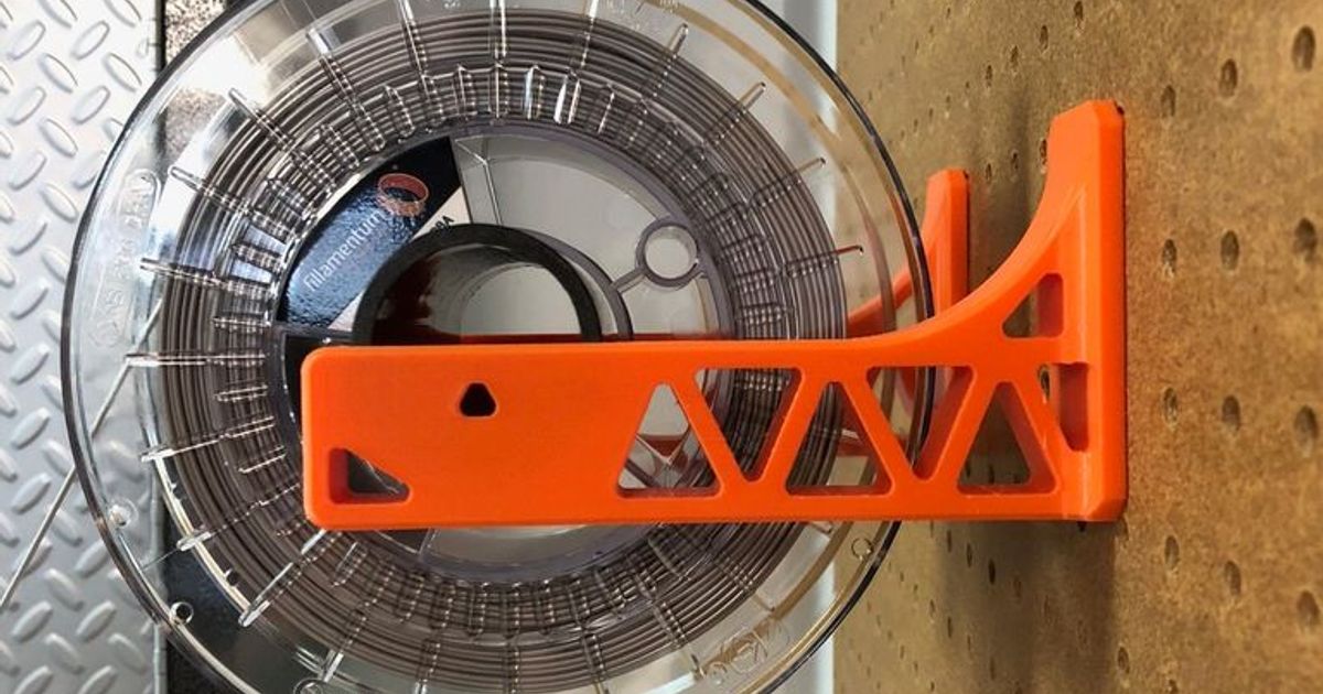 Filament spool holder bracket for pegboard mounting by mikeymakesit ...