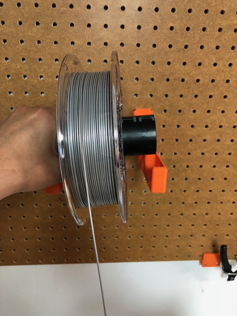 Filament spool holder bracket for pegboard mounting by mikeymakesit ...