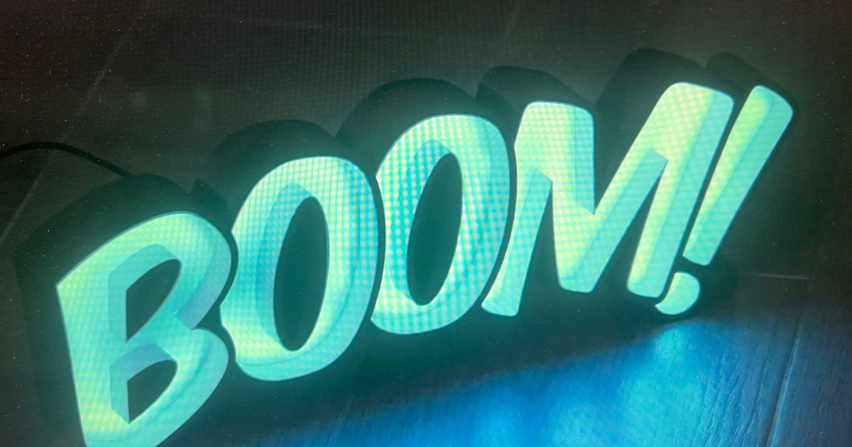 boom logo led por Chris_1978 | Descargar modelo STL gratuito ...