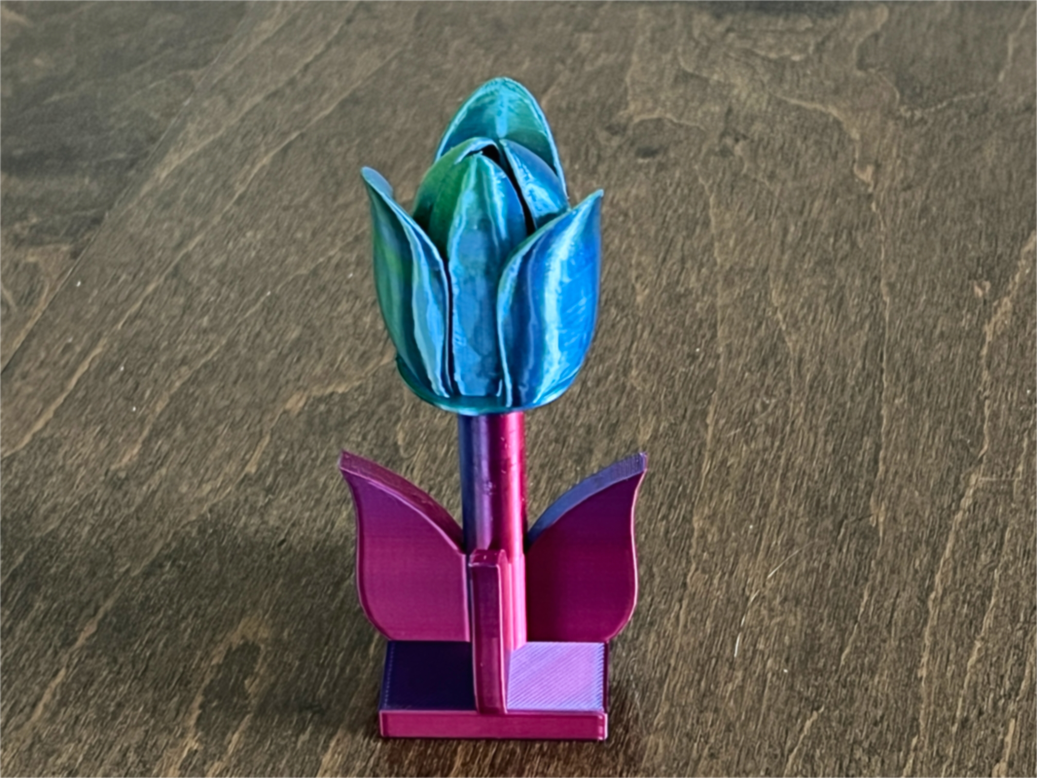 Tulip Flower on Stem with Leaves Decoration (optional gift card holder ...