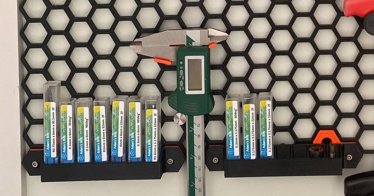 CNC Router Bit Holder - Honeycomb Storage Wall by Super7 | Download ...