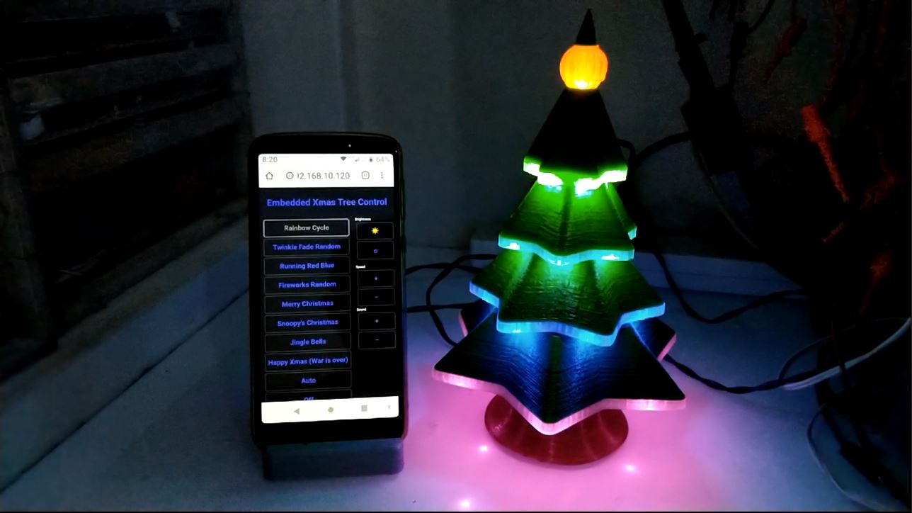 Embedded Neopixel LED Christmas Tree by Kiwi | Download free STL model ...
