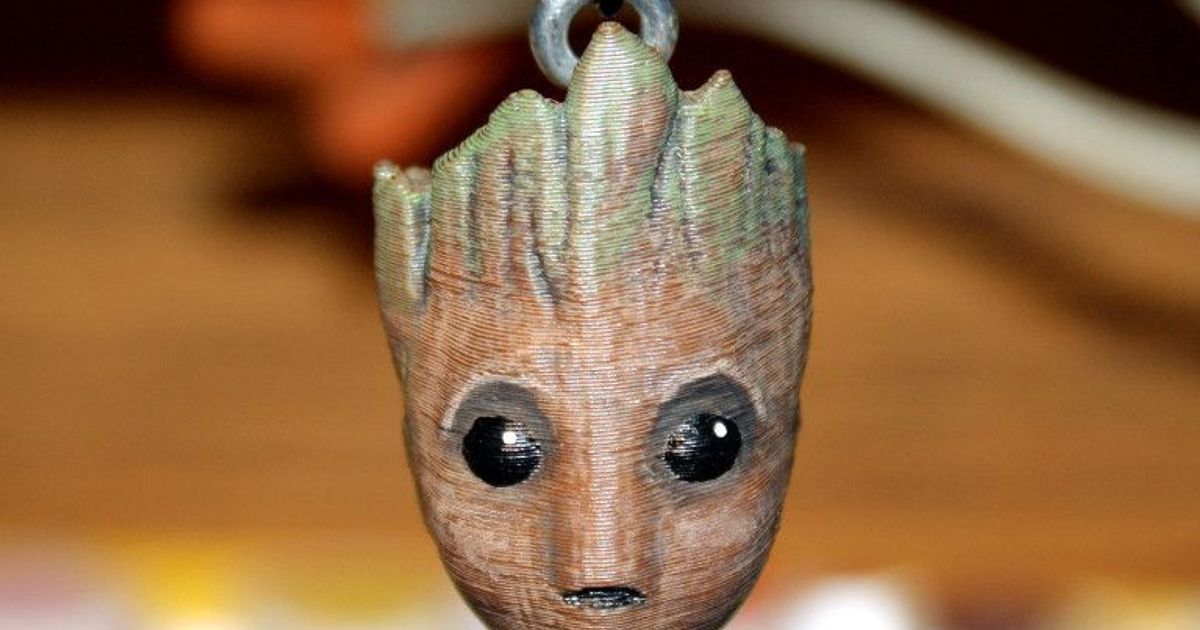 Baby Groot Head Chain Pull / Keychain by rebeltaz | Download free STL ...