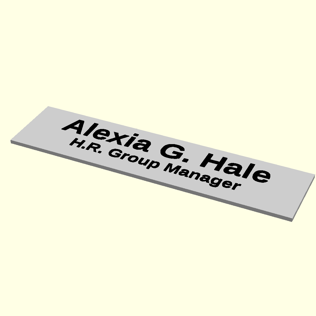 Customizable magnetic nameplate (OpenSCAD Customizer) by Nem | Download ...