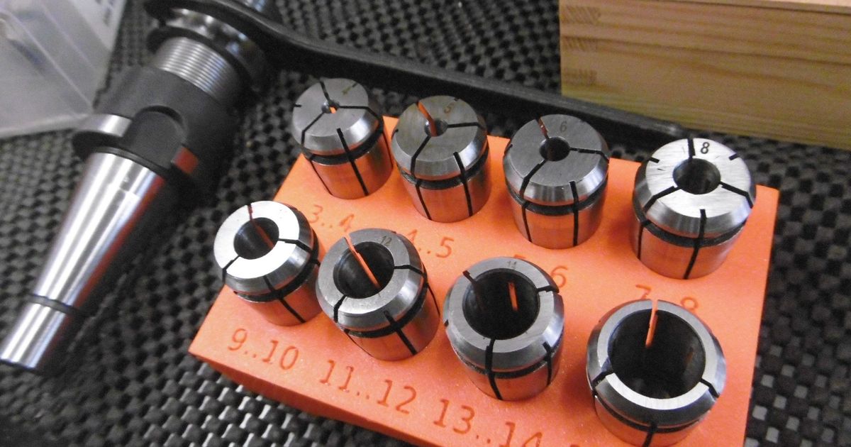 ER collet rack (parametric) 20 mm ER, 4 mm, 5, 6, 8, 10, 12, 13, 16 mm ...