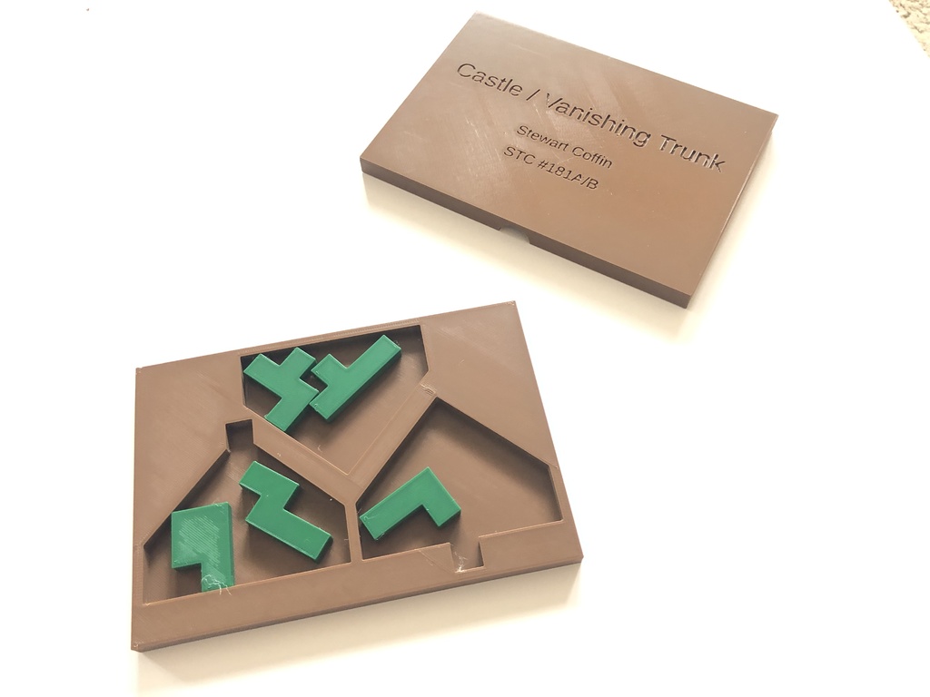 Castle / Vanishing Trunk - Tray-packing puzzle by Stewart Coffin (STC ...