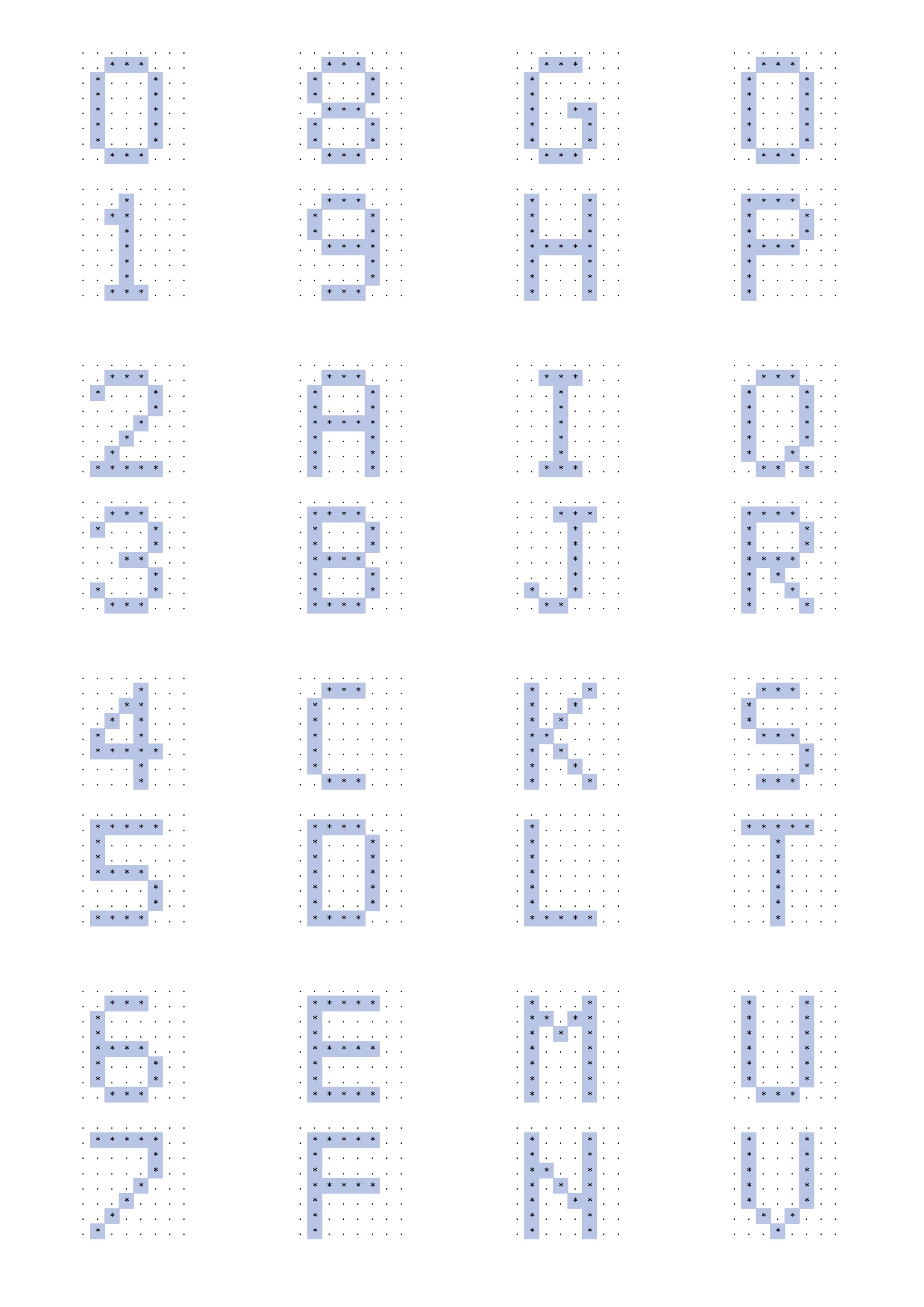 Tetromino Tiling Puzzle of Dot Matrix Display by shiura | Download free STL model | Printables.com