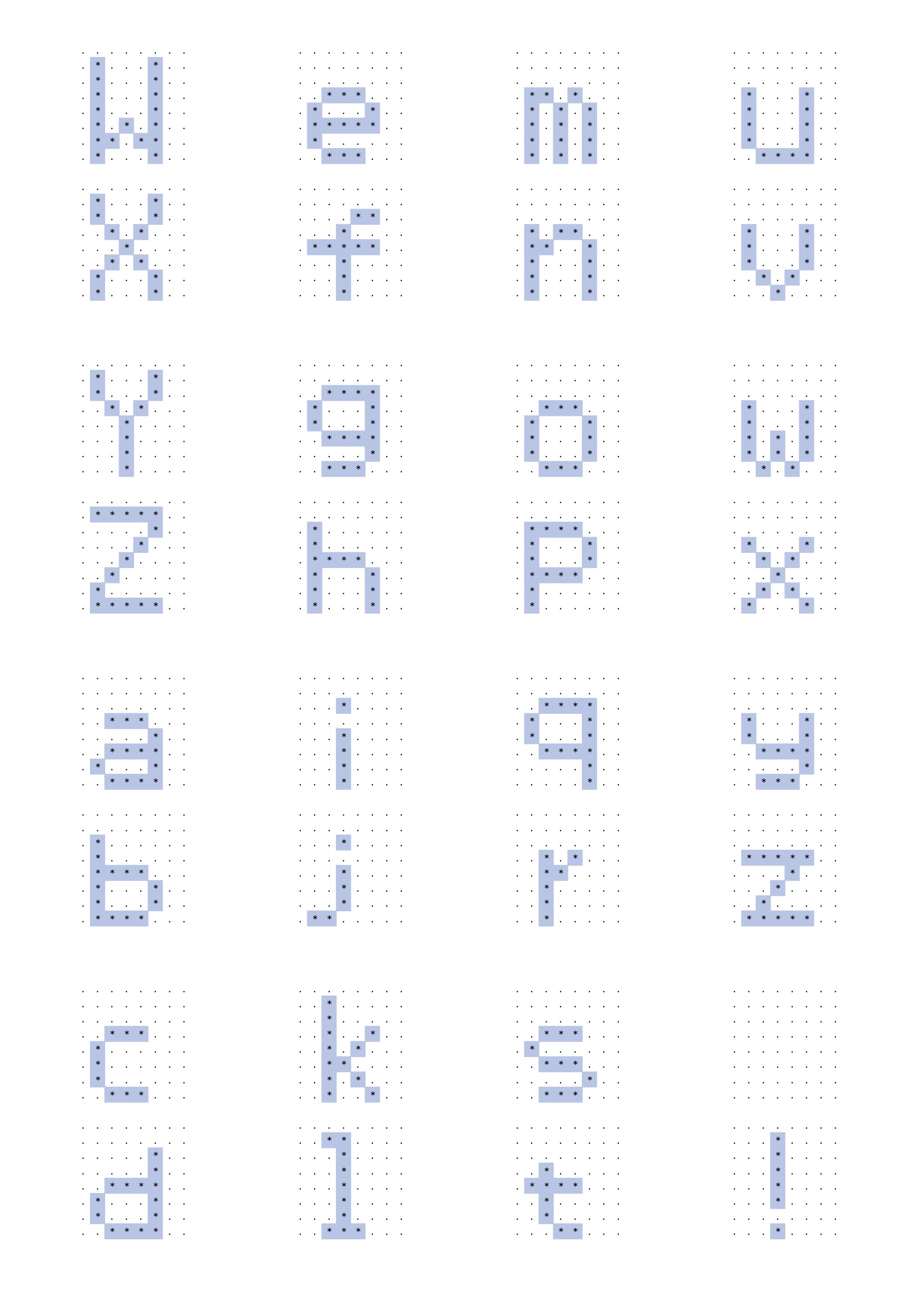 Tetromino Tiling Puzzle of Dot Matrix Display by shiura | Download free STL model | Printables.com
