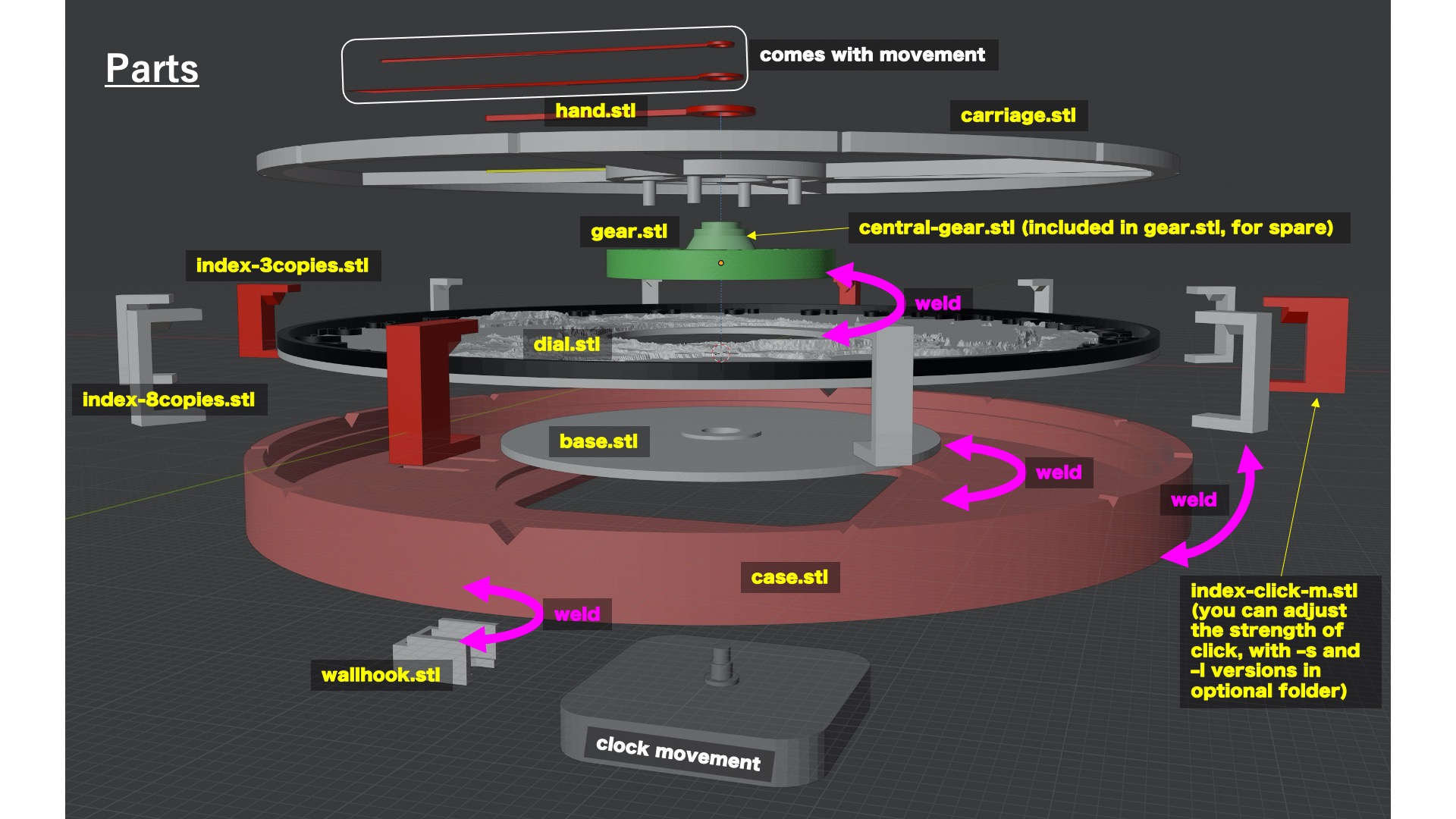 World clock with automatic map rotation by shiura | Download free STL ...