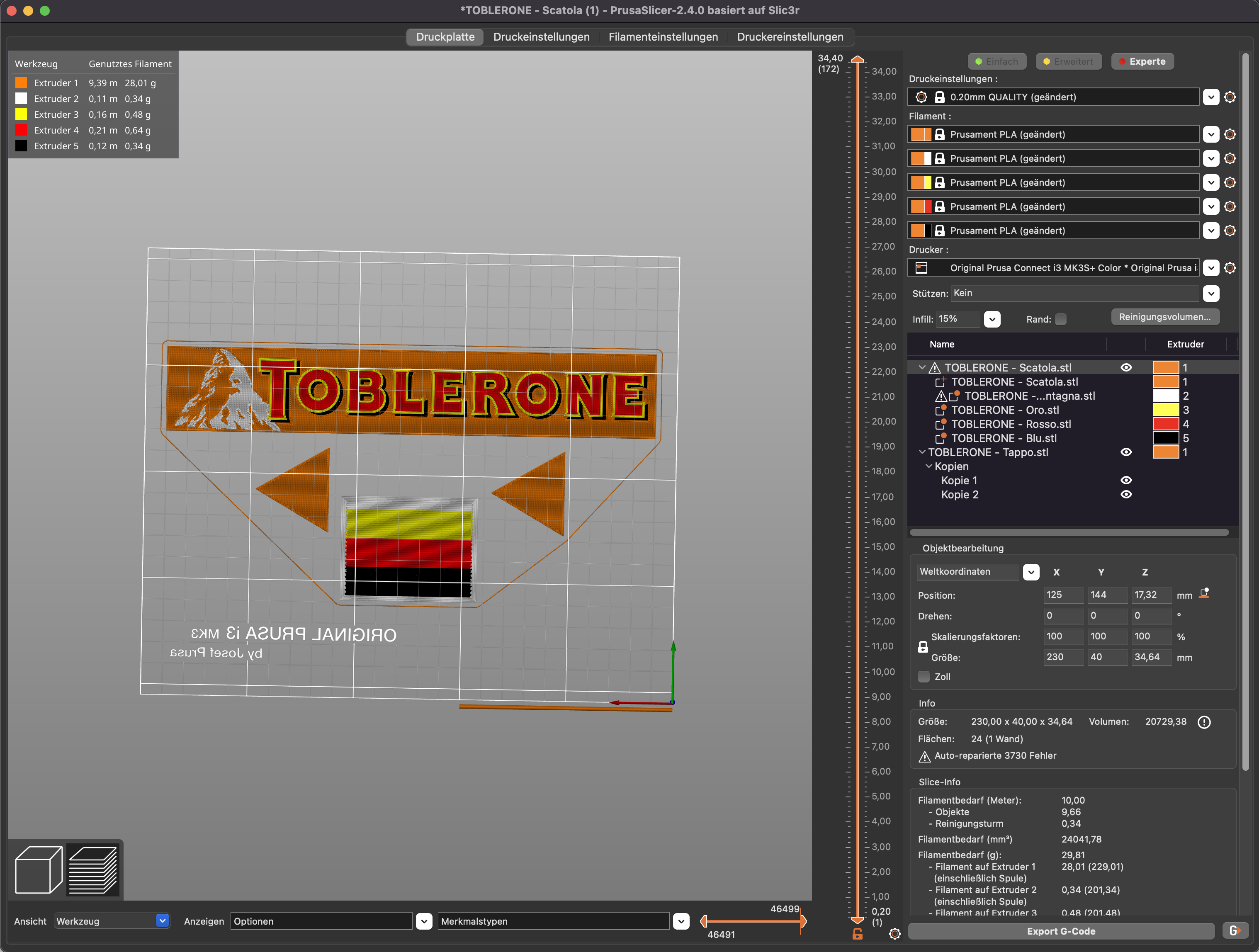 Toblerone Multicolor-Print by RobertoColucci_3D | Download free STL ...