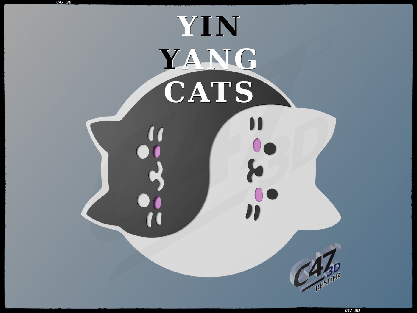 Yin Yang Cats por C47_3d | Descargar modelo STL gratuito | Printables.com