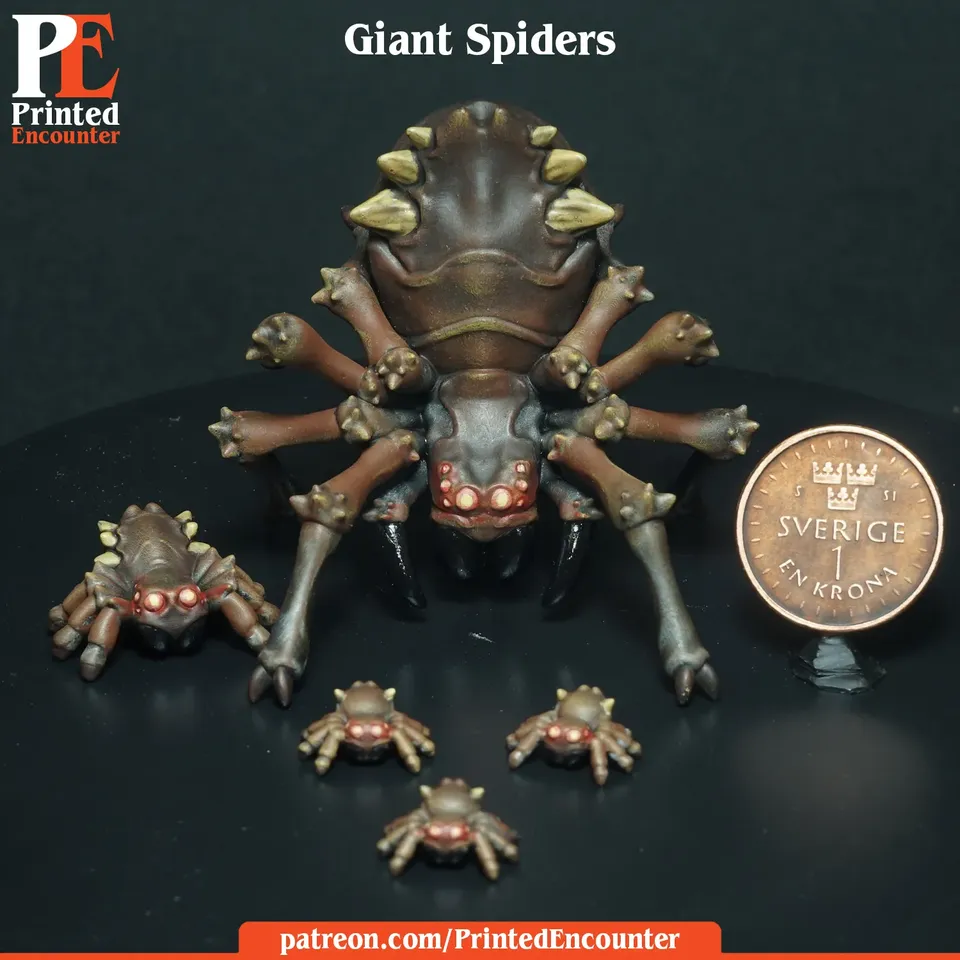 Giant Spiders by Printed Encounter | Download free STL model ...