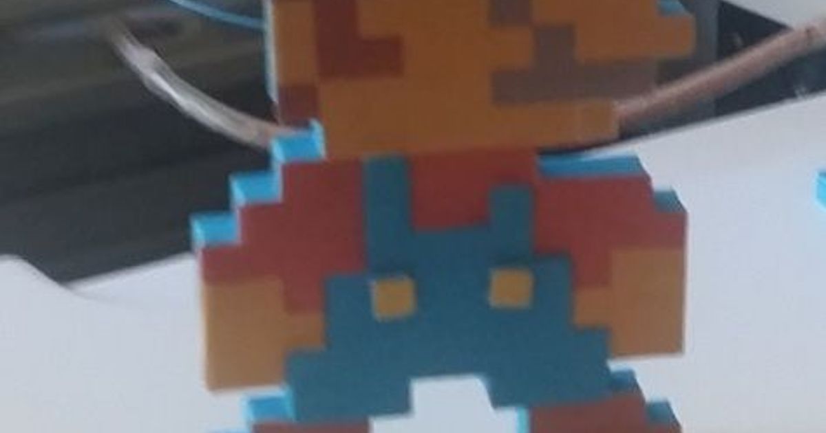 Mario 8 Bit Embossed Details by sundewzer | Download free STL model ...