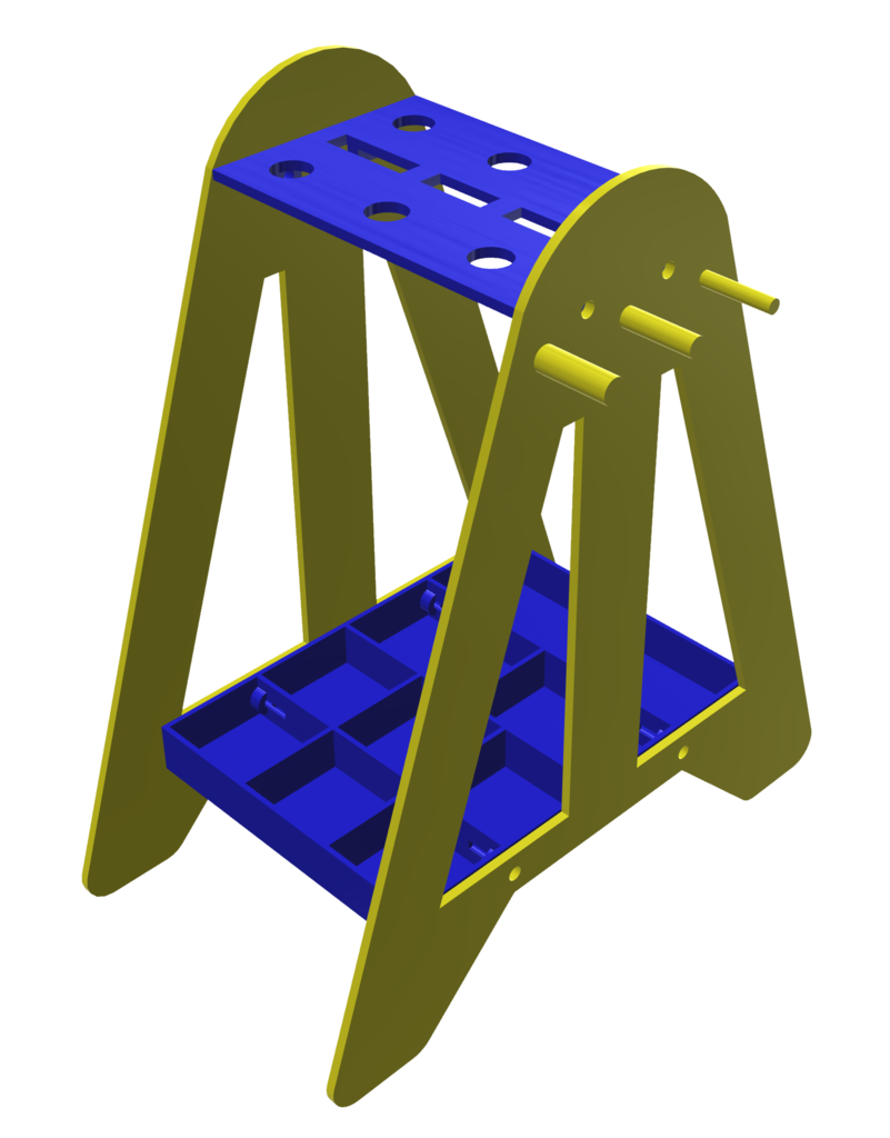 Tool Stand with Parts Storage Tray by 3D Cre8 | Download free STL model ...