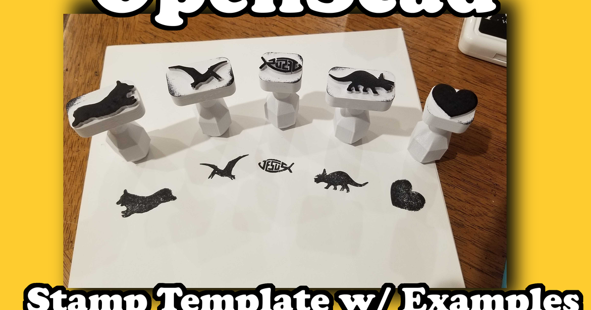 OpenScad Stamp Template w/Exampls by iqless | Download free STL model ...