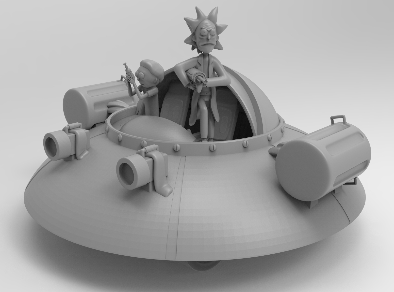 Rick and Morty on spaceship by Darius_sh | Download free STL model ...