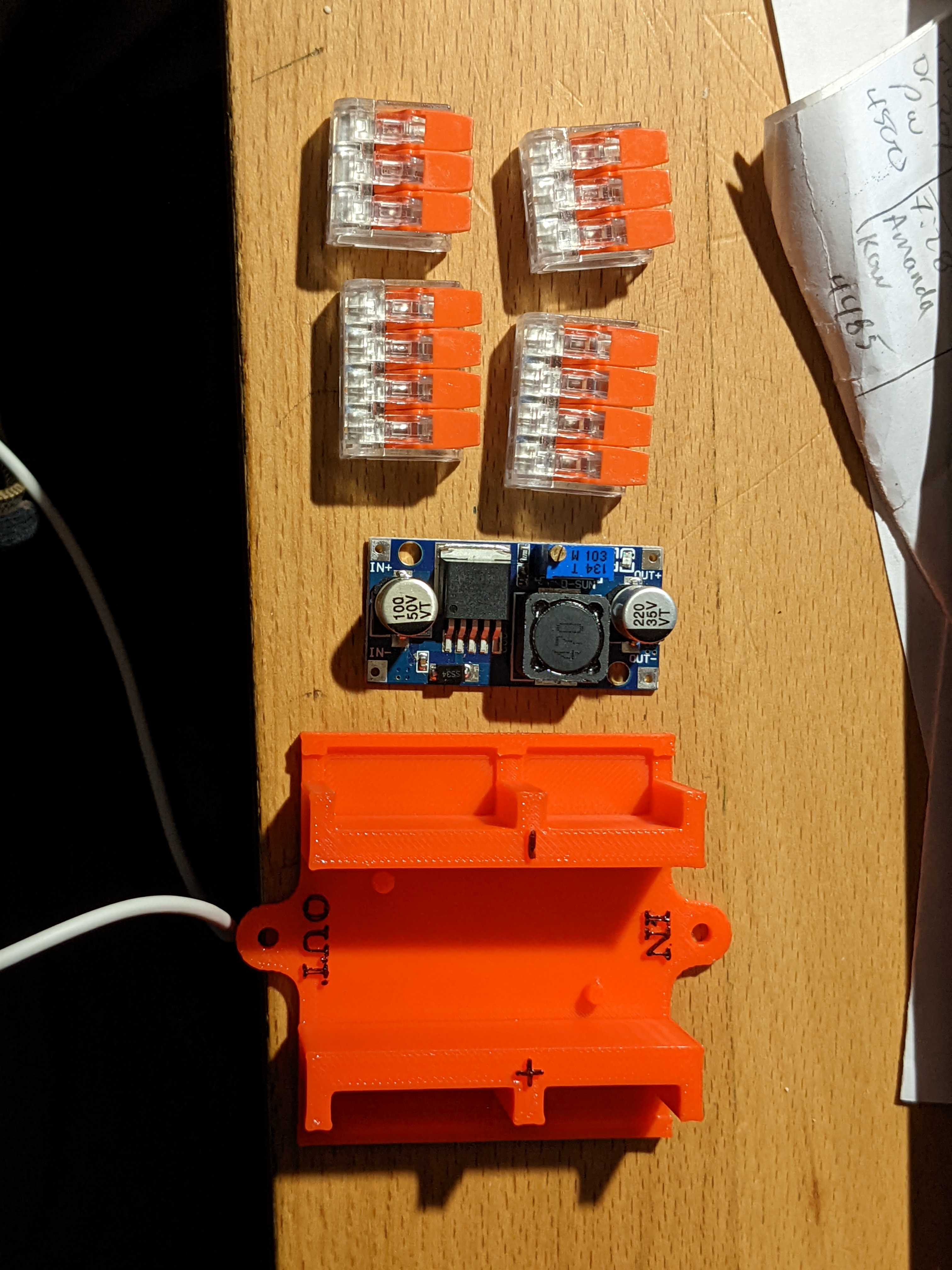 DC/DC buck converter mount with lever wire connectors by Eeffoc ...