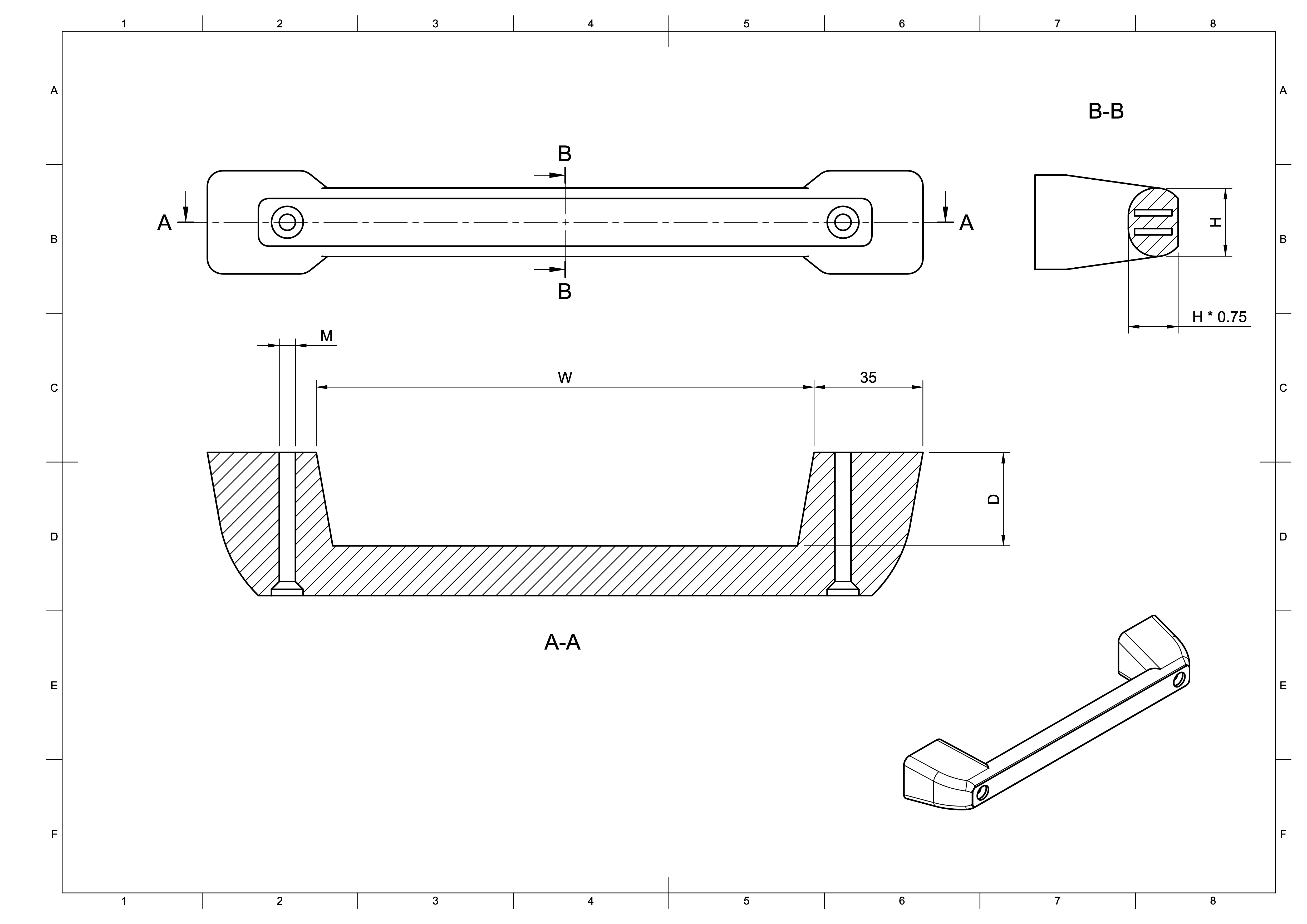 Door or Drawer Handle, Front Mounted - Various Sizes by Lucky Resistor ...
