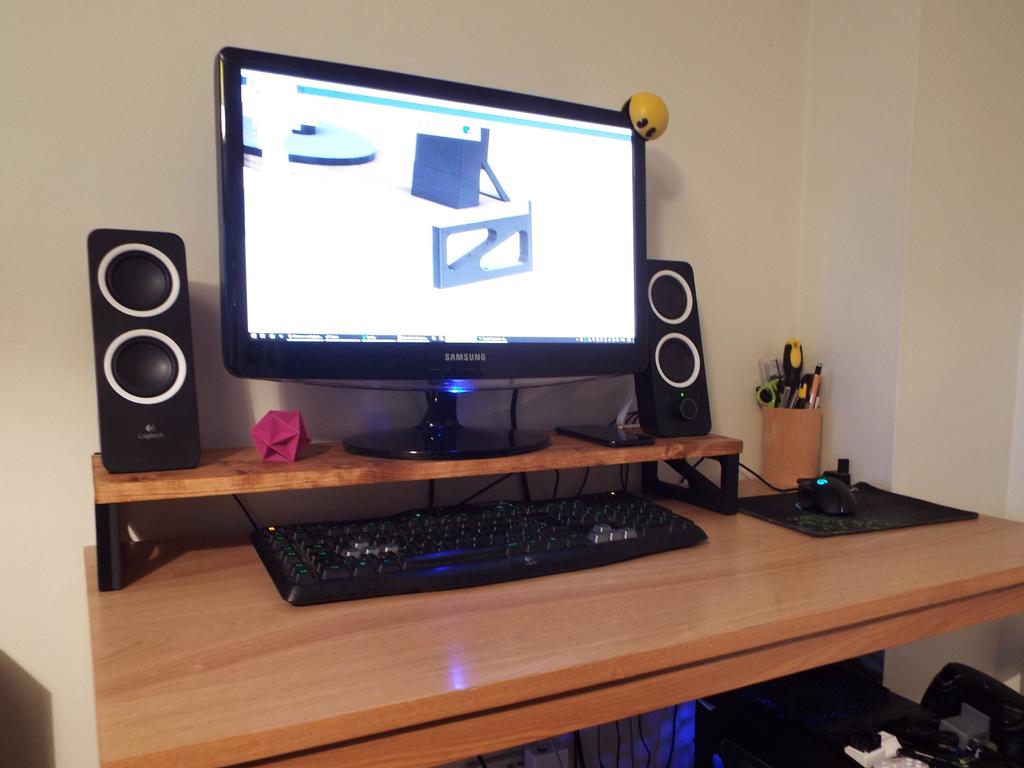 Monitor Riser Bracket by MegaAndy | Download free STL model ...