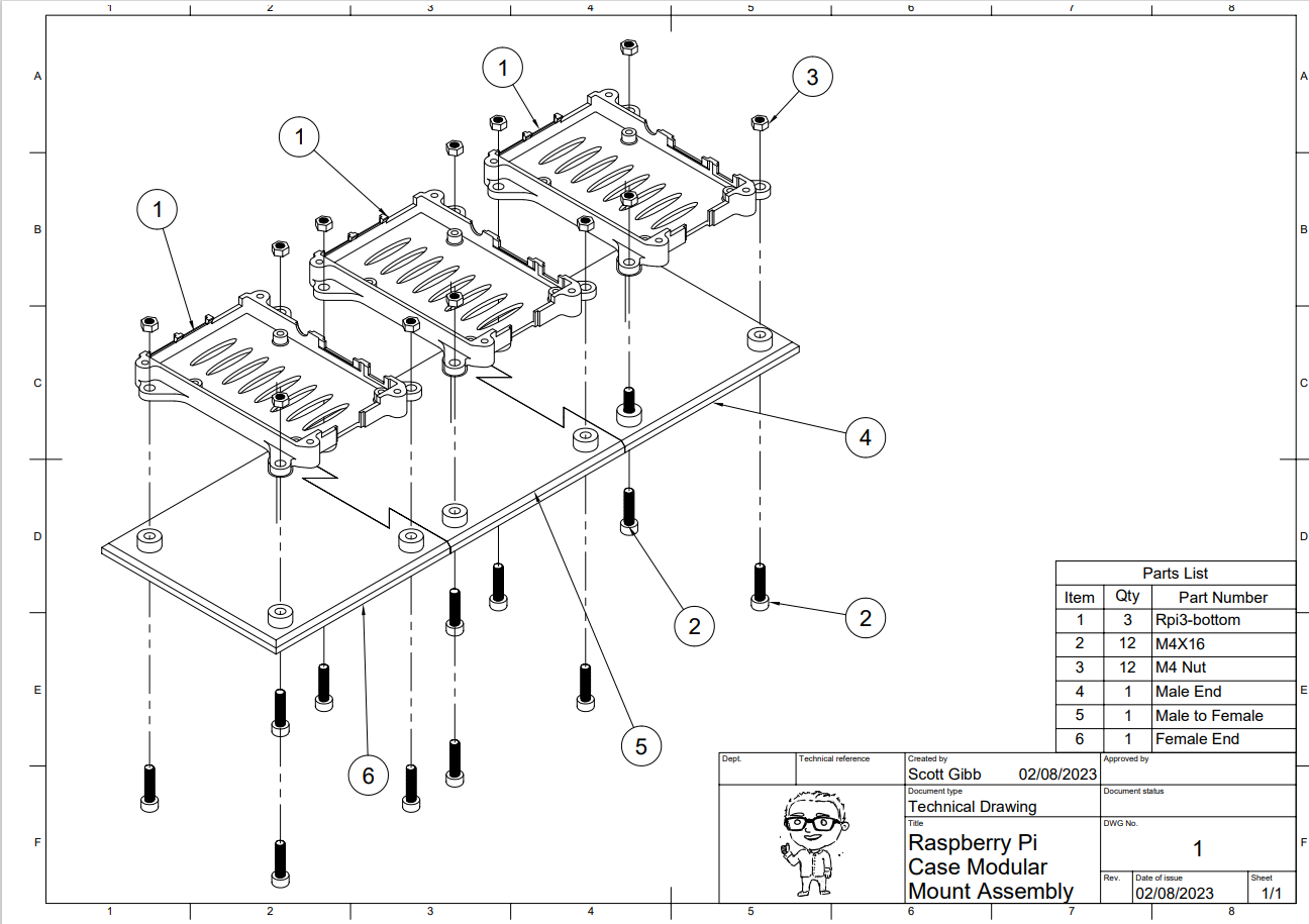 Raspberry Pi Case Modular Mount by Scott Gibb | Download free STL model ...