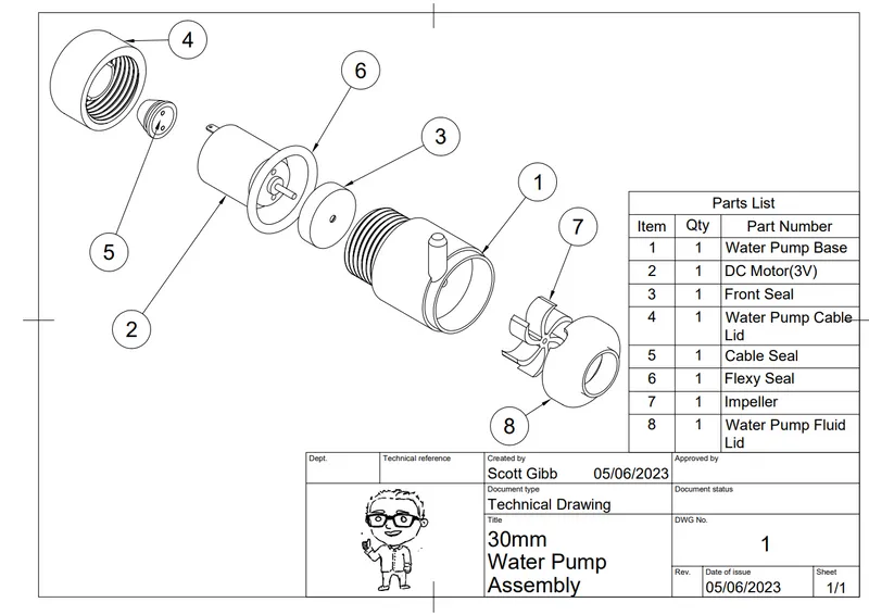 30mm Water Pump V1 par Scott Gibb | Téléchargez gratuitement un modèle ...