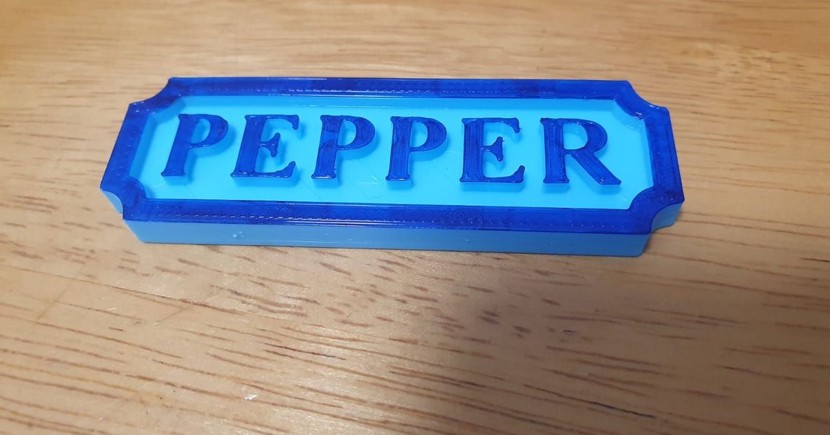 Pepper Name Plate by hugesknows | Download free STL model | Printables.com