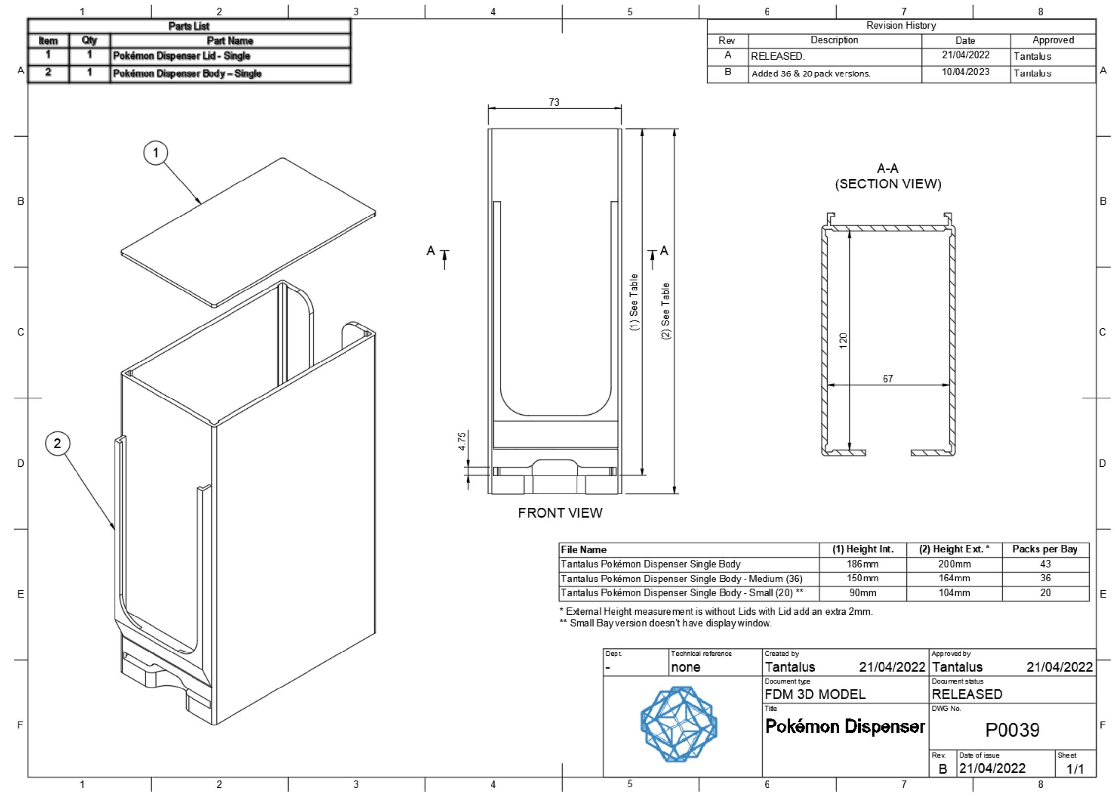 Pokemon Booster Pack Dispenser Unit by Tantalus | Download free STL ...