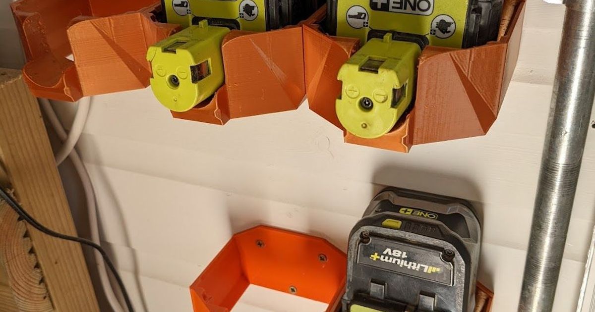 Ryobi 18v battery holder by remington | Download free STL model ...