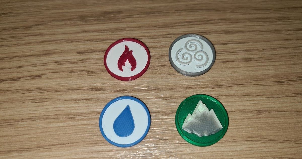Earth Elements Tokens by Wilko_SLO | Download free STL model ...