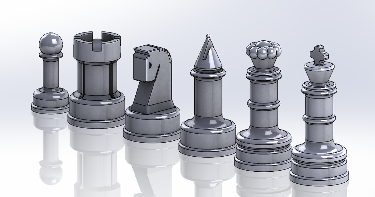 Simple Chess Set by moxieman19 | Download free STL model | Printables.com