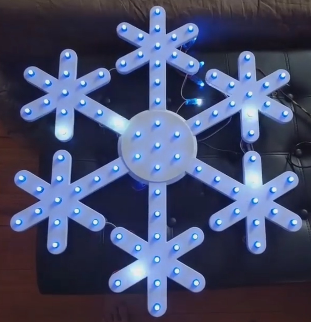 Snowflake to use with pixel LEDs by Nam N | Download free STL model ...