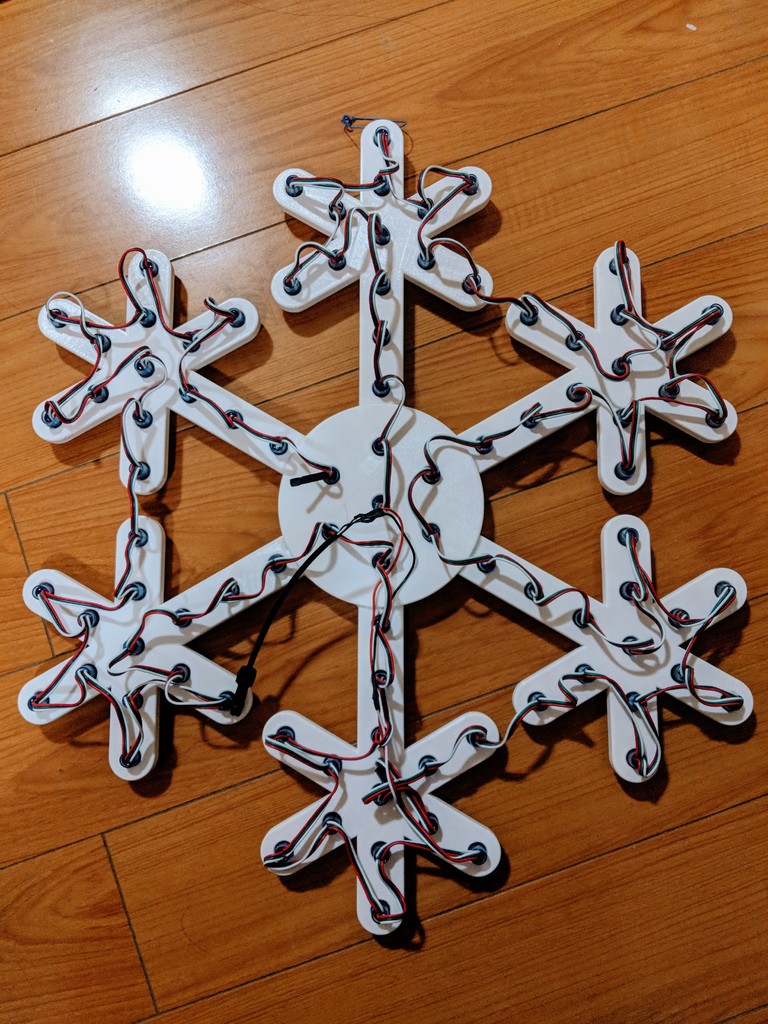Snowflake to use with pixel LEDs by Nam N | Download free STL model ...