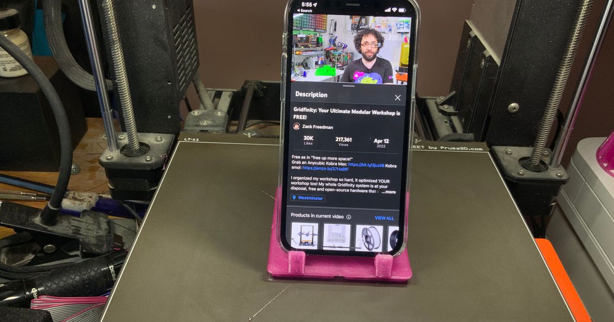 Gridfinity Phone Stand von JMcK | Kostenloses STL-Modell herunterladen ...