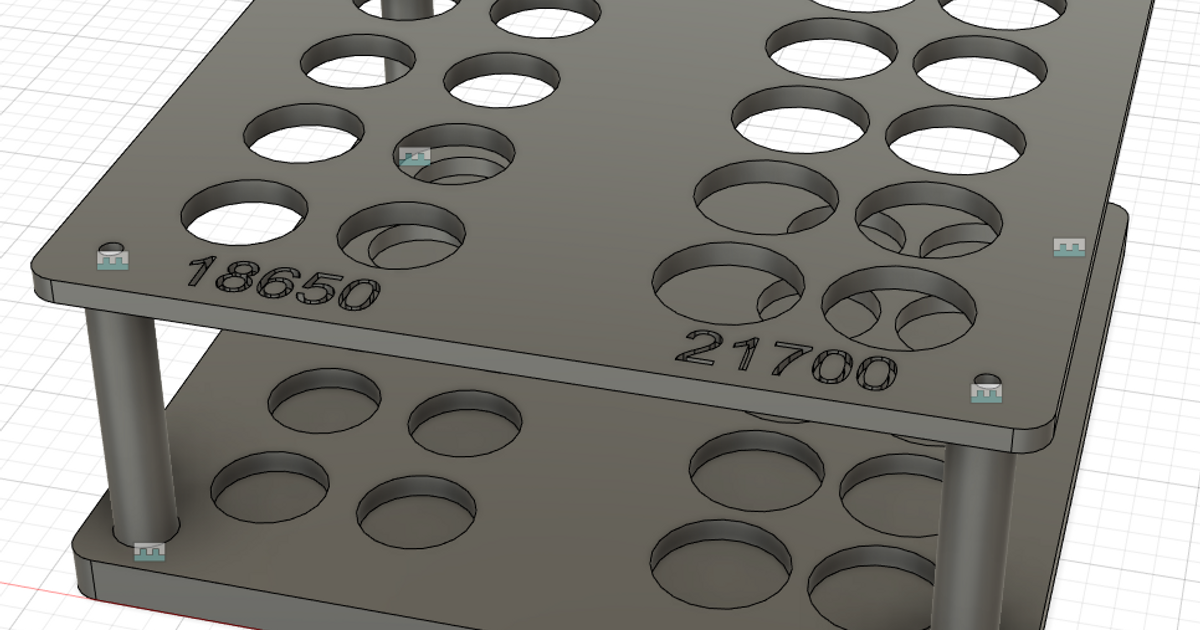 18650 + 21700 Battery Rack by MadeBySaints | Download free STL model ...