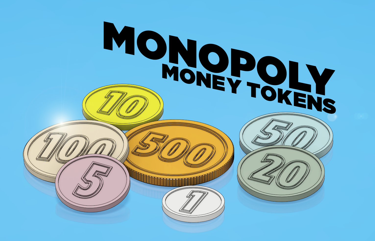 Monopoly Money Tokens by Jerrari | Download free STL model | Printables.com