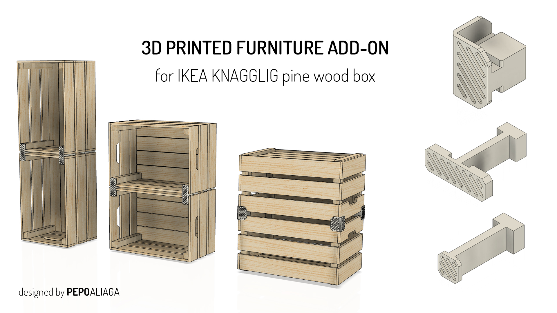 Table & Shelves - KNAGGLIG Ikea Mod by Pepo Aliaga | Download free STL ...
