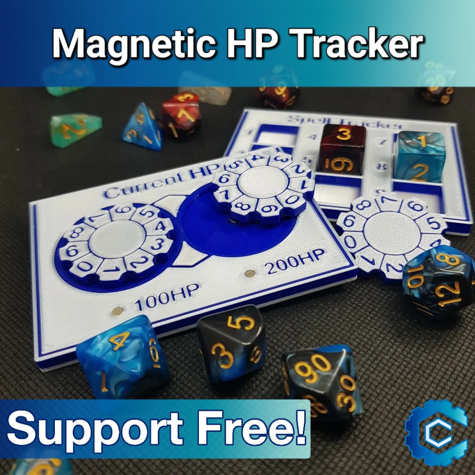 DnD - Magnetic HP Tracker & D6 Spell Tracker by Chaymberr_crafts ...