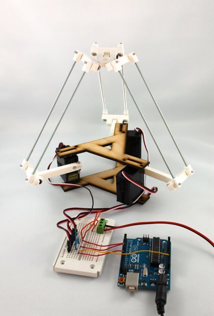 Delta Robot v2 with three arms by Dan Royer | Download free STL model ...