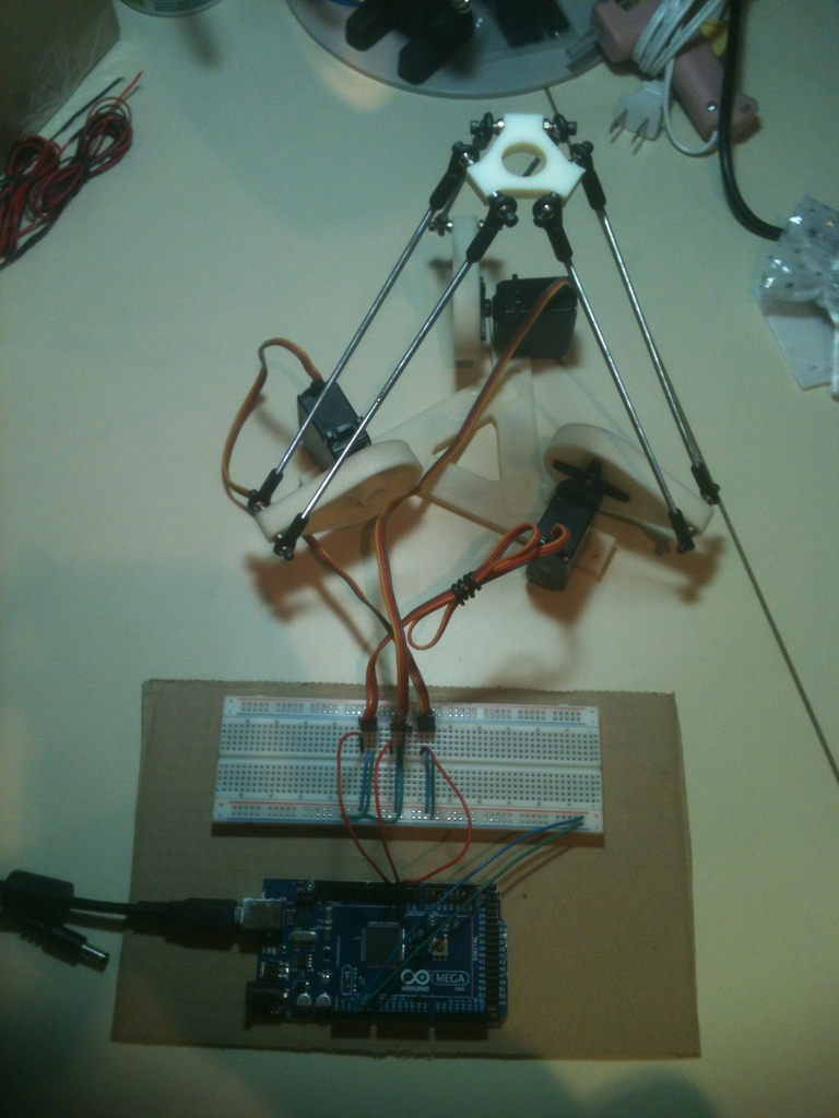 Delta Robot v1 with three arms by Dan Royer | Download free STL model ...